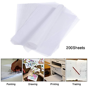 200 Sheets Tracing Paper 8.5 x 11 inches Artists Tracing Paper White Trace Paper Translucent Clear Carbon Paper for Pencil Sketching Tracing Printing Drawing Animation
