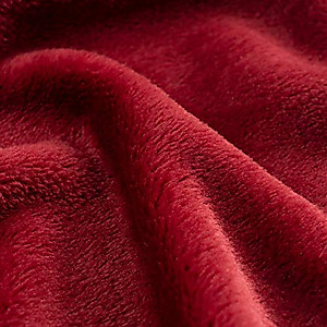 Flannel Blanket Fleece Throw Size Burgundy Red All Season Lightweight Plush Cozy Super Soft Luxury Couch Sofa Bed Blanket (Burgundy, Throw 50x60)