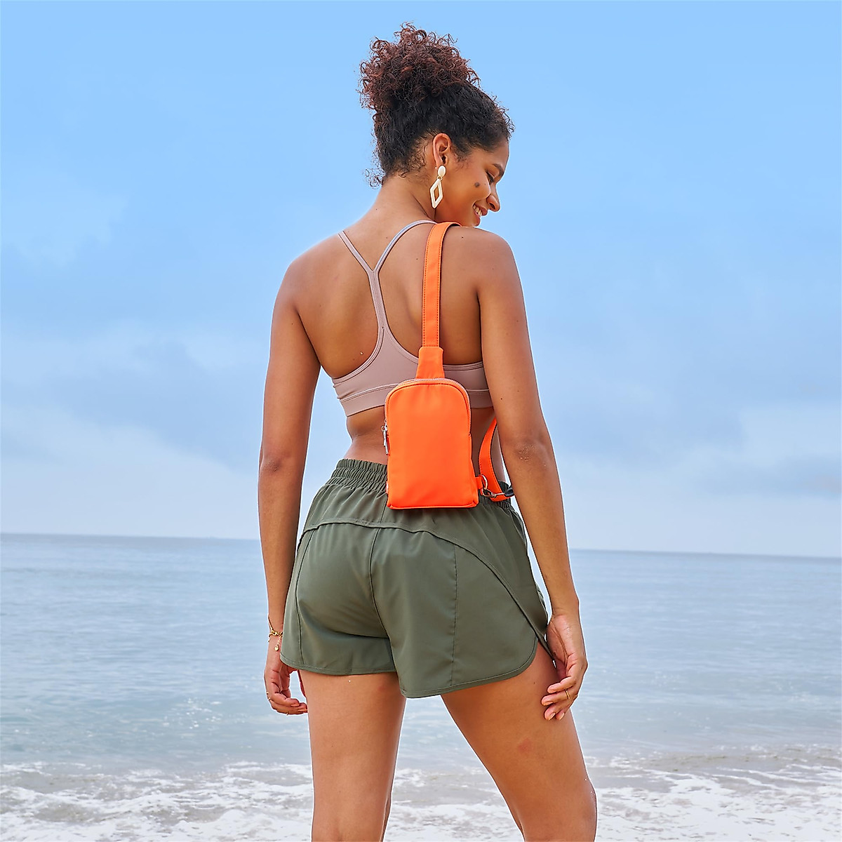 Haytijoe Crossbody Sling Bags for Women Fanny Pack Small Nylon Cross Body Bag Travel Purse(Nylon-Black)