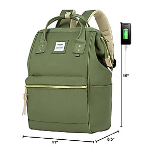 Bebowden Travel Laptop Backpack for Women Men College School Bag Business Work Anti Thef Water Resistant Casual Daypack Fits 14 Inch Laptop Green