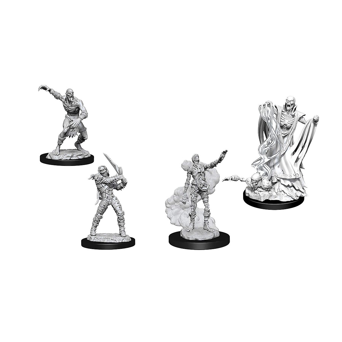 Dungeons & Dragons Nolzur's Marvelous Unpainted Miniatures Bundle: Lich & Mummy Lord W11 + Wight & Ghast W11
