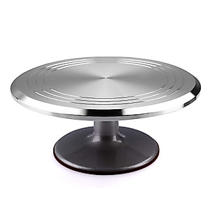 Uten Cake Stand 12 Inches Aluminium Cake, Cake Turntable, Cake spinner, Decorating Display Standble, Easy to use Revolving, Made of Aluminium Alloy material of Food Grade, 7.5'' Base, Polish Plate