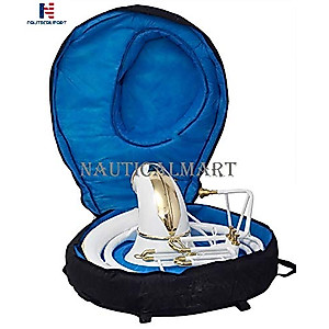 Brass Sousaphone Bb Big Bell Tubas White Brass Made King Size Tuba Mouth Piece with Carry Bag 25" Handmade Musical Instrument Gift