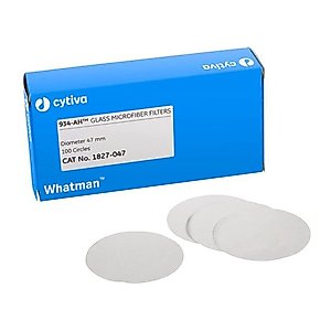 Whatman 1827-055 Glass Microfiber Binder Free Filter, 1.5 Micron, 3.7 s/100mL Flow Rate, Grade 934-AH, 5.5cm Diameter (Pack of 100)