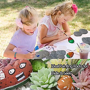 30 River Rocks for Painting, Painting Rocks Bulk, Smooth Rocks for Painting, Natural Stones, Craft Rocks for Painting Around 1.2-3.5 inches, Kindness Rocks, Outdoor Garden Rock Art, Family DIY Project