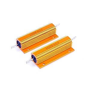 LM YN 100 Watt 4 Ohm 5% Wirewound Resistor Electronic Aluminium Shell Resistors Gold (Pack of 2)