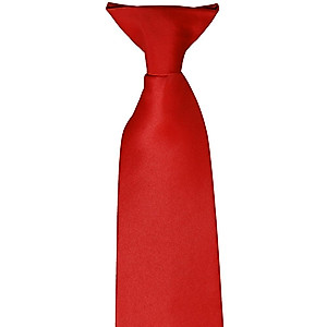 tiemart Clip-On Pre-tied Uniform and Everyday Wear Necktie (20 Inch, Red)