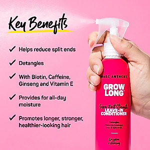 Marc Anthony Gift Set: 10 Oz Shampoo, Biotin Hair Mask, Leave-In Conditioner & Detangler for Dry, Damaged Hair - Grow Long Formula