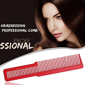 6 Pieces Hair Cutting Comb for Women, Professional Barber Combs Set All Purpose Clipper Comb Hairstylist Hair Comb for Men Stylists Home Salon (Black, White and Red)