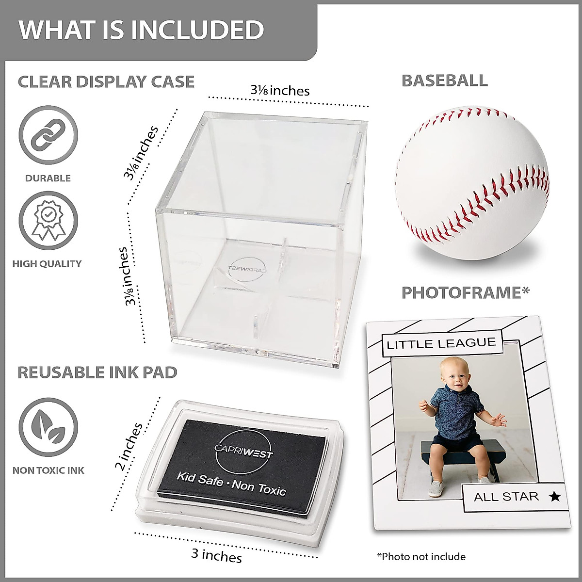 Baby Hand and Footprint Kit - Baby Handprint Footprint Keepsake Kit - Baseball Handprint Kit - Ink Pad- Unique Gifts for Expecting Parents Milestone Baby Shower Boy Girl Newborn