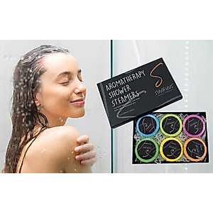 Suuruus Beauty Products Aromatherapy Shower Steamers Bombs Variety Pack of 6 pcs Essential Oil Scented Handmade Tablets- Eucalyptus, Mint, Lavender, Hami Melon, Mango and Lemon