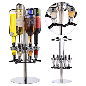 Liphontcta WNGDUA 6-Bottle Rotating Liquor Dispenser Bar Butler Liquor Dispenser Liquor Bottle Holder, Garden sculpture outdoor decoration