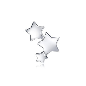 CHOW SANG SANG 950 Platinum Single Star Stud Earring for Women 89814E | (Sold Single Not Pair)
