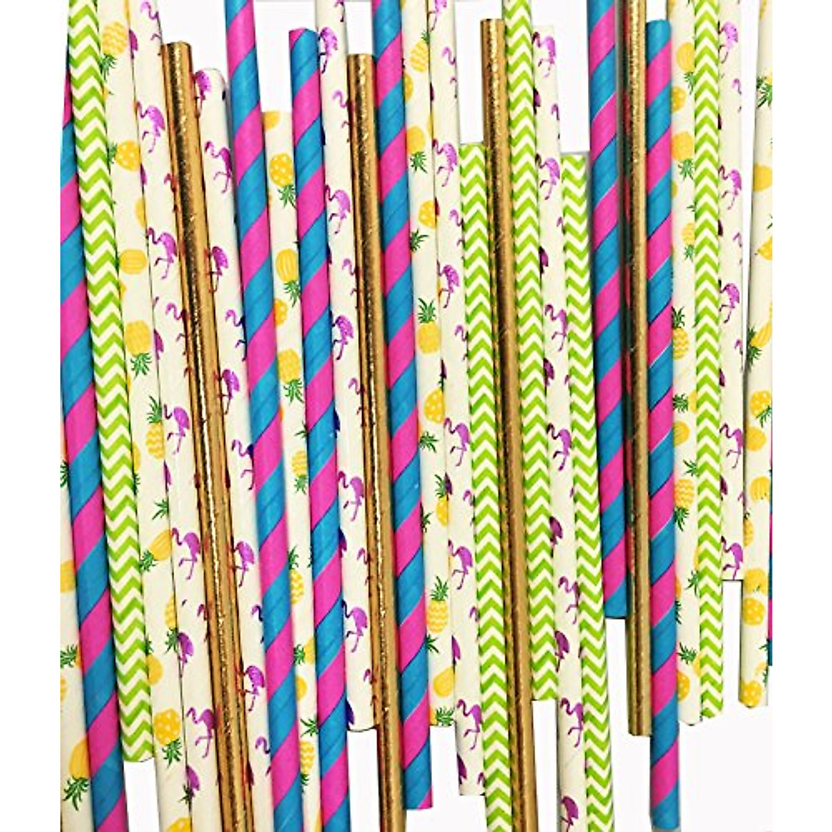 Charmed Hawaiian Luau party paper straw set of 125 straws