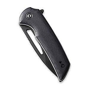 CIVIVI Odium Small Folding Knife –2.65" Black Stonewashed D2 blade, G10 Handle, Ball Bearings Pivot, Flipper Opening Knife with Reversible Deep Carry Clip C2010E (Double Black)