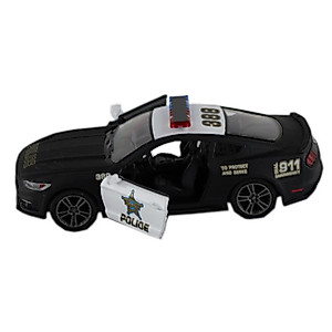 KiNSMART 2015 Ford Mustang Gt Black & White State Police Squad Car 1/36 Scale Diecast Interceptor