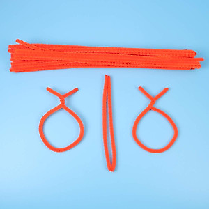 Healifty 100pcs Cleaners Chenille Stems Crafts Chenille Sticks for DIY Art Flower Plant Crafts Christmas Decorations Ornament (Orange)