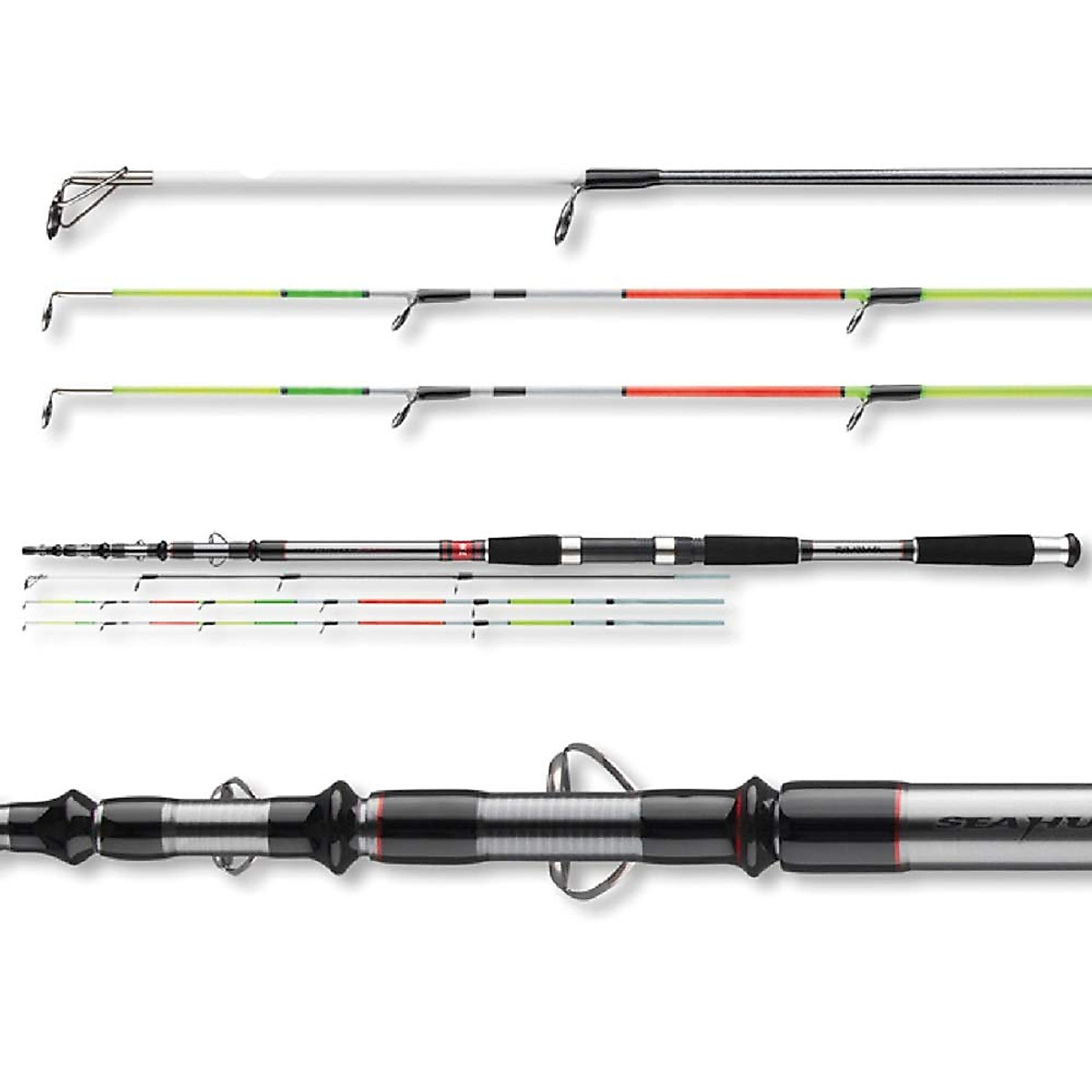 Daiwa Seahunter X Variotip Tele SHRXT 150G, 3 Meters, 9.84ft, 50-150 Grams, 8 Parts, Telescopic Sea Fishing Rod, 11530-305