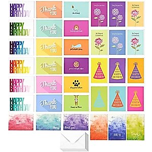 36 Pack All Occasions Blank Greeting Cards Assortment Box Set, Assorted Notes 4x6 inch with Envelopes for Thank You, Birthday, Sympathy