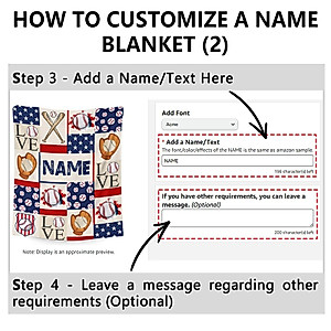 Custom Baseball Blanket Gifts with Name - 30x40 Inches Sports Throw Blanket for Baseball Lover, Kids, Adults, Teens, Girls & Boys - Colorful Soft Fuzzy Blankets for Couch, Sofa & Bed