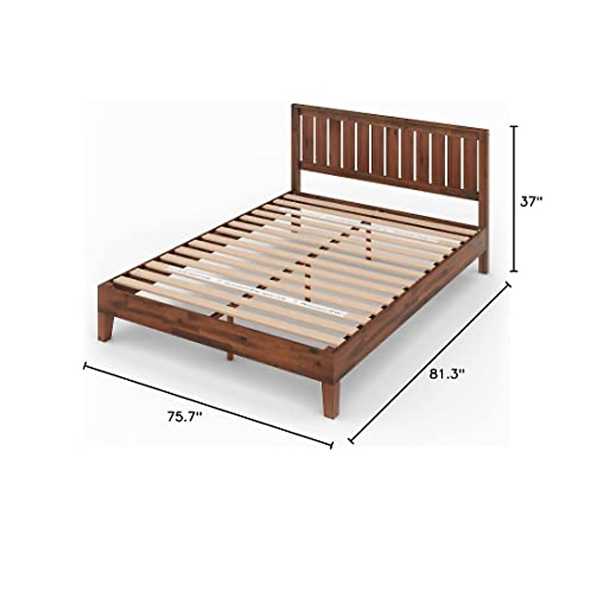 ZINUS Vivek Deluxe Wood Platform Bed Frame with Headboard / Wood Slat Support / No Box Spring Needed / Easy Assembly, King