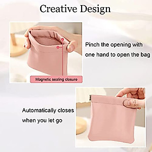 muchly 6Pcs Soft PU Leather Jewelry Travel Bag- Pocket Cosmetic Bag- Portable Jewelry Organizer for Jewelry，Cosmetics, Headphones (3 colors)