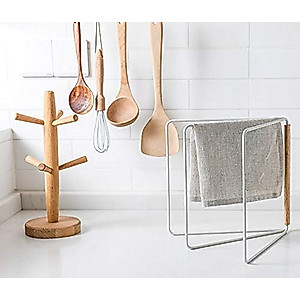 siyue Folding Countertop Dishcloth Drying Rack, 3 Arm Dish Cloth Rag Towel Rack, Minimalist Designed Dishcloth Hanging Rack Organizer, White