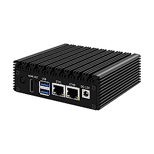 HUNSN Micro Firewall Appliance, Mini PC, VPN, Router PC, Intel Celeron J4105, RJ12, AES-NI, 2 x Intel 2.5GbE I226-V LAN, RST, HDMI, 2 x USB3.0, Barebone, NO RAM, NO Storage, NO System