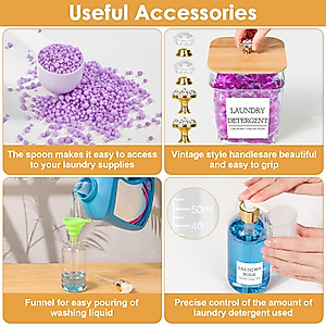 4 Pack Laundry Pods Container,Clear Laundry Room Organization Storage Containers with Dryer Sheet Holder,Laundry Detergent Dispenser for Laundry Detergent Laundry Pods Dry Sheet Organizing