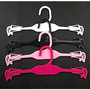 WellieSTR Plastic Hangers Sleek, Great for Bras/Panties/Underwear, 10-Inch (Pack of 50 ，Pink)