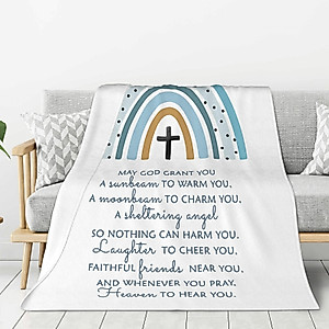 Confirmation Gifts for Teenage Boys, Baptism Gifts for Boys Throw Blanket 60" x 50", Boy First Holy Communion Gifts, Christening Gifts for Boys, Boy Confirmation Gift, Religious Gifts for Teen Boys