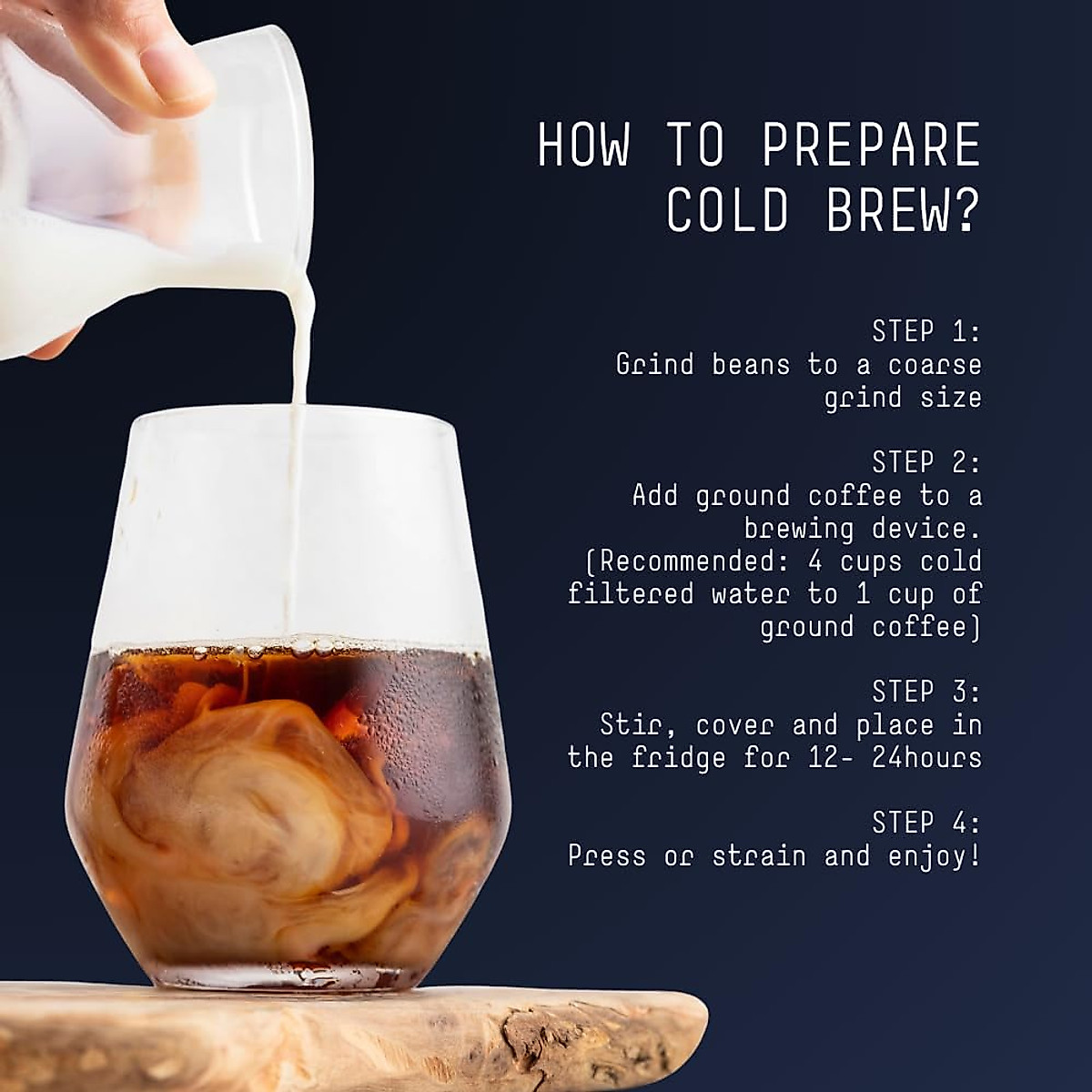 Stone Street Cold Brew Flavored Coffee, Natural Vanilla Hazelnut Flavor, Low Acid, 100% Colombian, Gourmet Coffee, Coarse Ground, Dark Roast, 1 LB