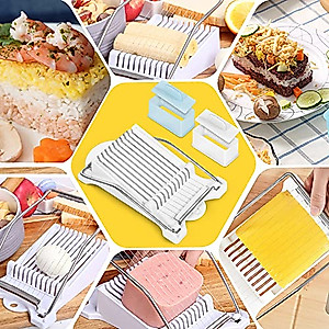 2 Pcs Musubi Mold Musubi Maker Kit and 1 Pc Slicer Luncheon Meat Hot Dog Slicer Musubi Press Sushi Rice Mold for Kitchen, Restaurant, Home