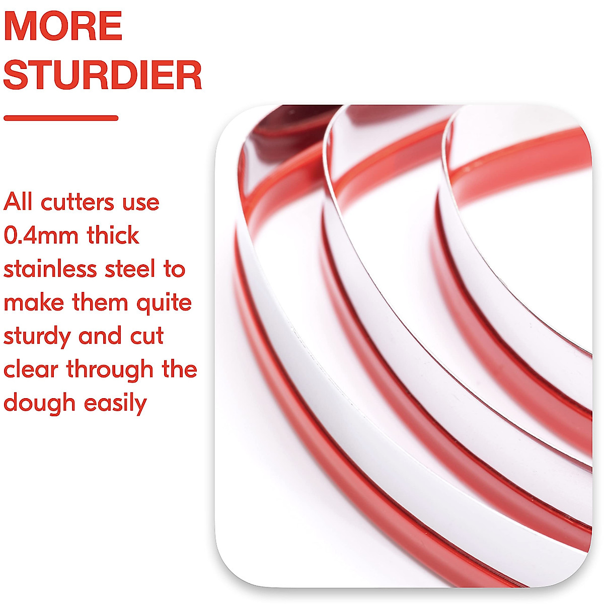 COOKIEQUE 3-Piece Candy Corn Cookie Cutter, Fall Thanksgiving Pumpkin Pie Cookie Cutters, Holiday Cookie Cutters, Unique Design with Protective Red Top PVC