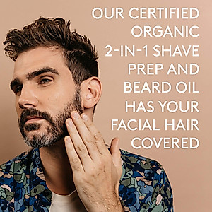 Barrel and Oak - Organic Pre-Shave & Beard Oil, 2-In-1 Essential Oil Barrier for Men, Nourishing & Taming Facial Hair, Vegan (Cedar & Bergamot, 1 oz)