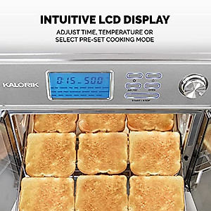 Kalorik MAXX® Plus AFO 47271 SS Digital Air Fryer Oven 26 Quart 10-in-1 Countertop Toaster Oven Air Fryer Combo - Roaster, Dehydrator, Pizza Oven | Easy-Clean Interior, Mirror finish | 14 Accessories & 60 Recipes | 22 Presets | 1750W | Stainless Steel