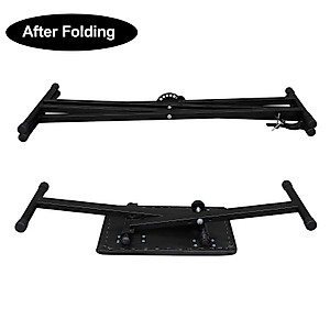 Ktaxon Single X Keyboard Stand and Bench Set, Adjustable Height Digital Piano Stand with Lockable Straps for 49 61 76 88 Keys