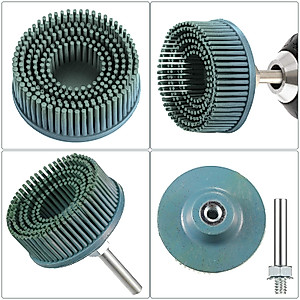 3 Pieces 2 Inch Bristle Disc Assorted Grit 50# 80# 120# Coarse Bristle Disc Attachment Abrasive Coating Removal Disc with 1/4 Inch Round Shank (50# 80# 120#)