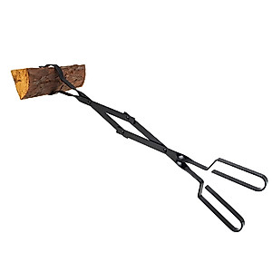 BQMAX 40-inch Fire Pit Poker and 26" Log Grabber Outdoor Fire Pit Tool Kits, Fireplace Poker and Log Tong for Outdoor Campfire, Camping, Wood Stove, Black Steel