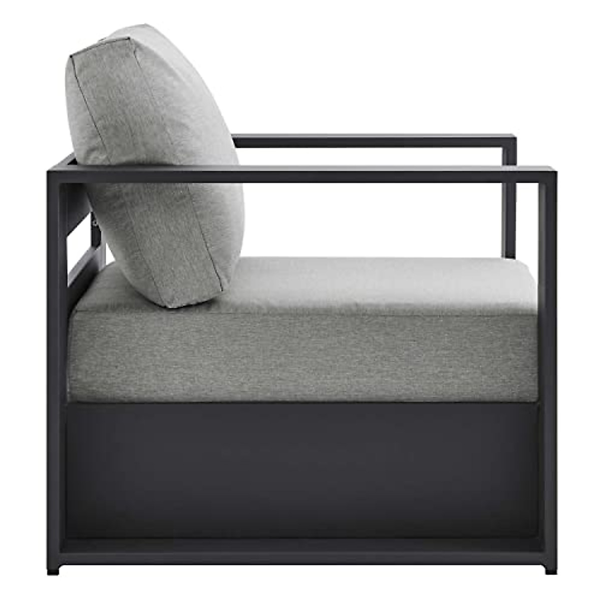 Modway Tahoe 4-Piece Fabric/Powder-Coated Aluminum Outdoor Set in Gray