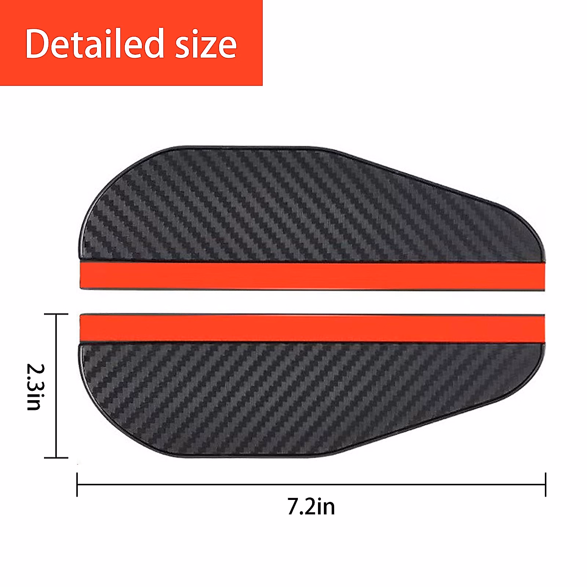 Sodcay 2 PCS Car Rear View Mirror Rain Visor Guard, Carbon Fiber Reverse Mirror Rain Brow, 6.9In Waterproof Sunshade Side View Mirror Protection Cover, Universal for Most Car, Truck SUV (Black)