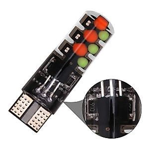 HIPOPY Car T10 RGB LED Bulb Width Light with Remote Control, 2pcs Multi Mode Auto Replacement Strobe Light, COB Wedge for Interior Map Dome Door License Plate Light Reading Trunk Lights