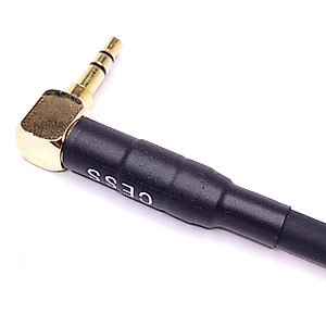 CNCESS CESS-067 Short 3.5mm Audio Shielded Patch Cable for Stacking DAP and Amplifier, Right-Angle 3-Inch