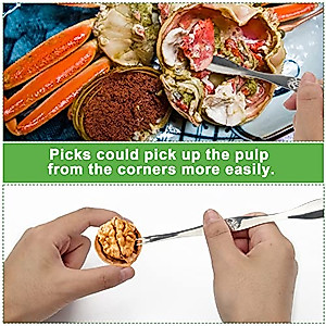 4 Pcs Walnut Cracker Tools, Windspeed Nut Crackers Three Opening Clips Nut Shell Openers Tools for Seafood Cracker, Lobster Crab Non-Slip Handle Shell Cracker with 2 Pcs Picks