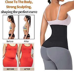 Lancsdom Snatch Me Up Bandage Wrap Adjustable Belly Waist Wrap for Women Waist Trainer Waist Trimmer waist wrap Belly Body Shaper Compression Wrap(4 meters) Black