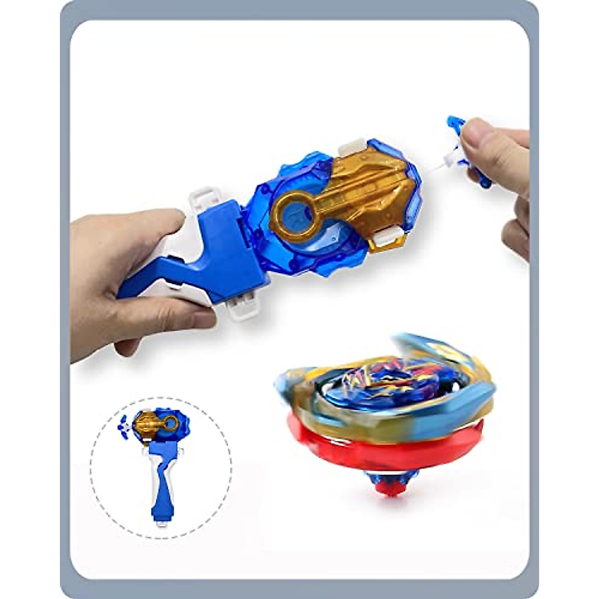 Desamvap Bey Battling Tops Burst SuperKing Booster B-163 Brave Valkyrie EV' 2A with Bey Blade Launcher and Grip Battle Game Set Right Spin DB Layer System Gyro Toys Set Gifts for Kids Children Boys