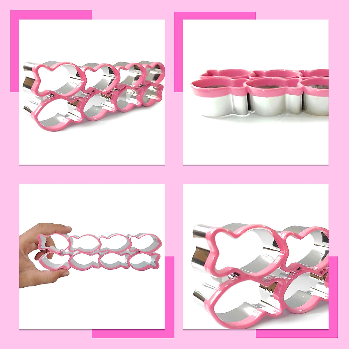 WLIBER Gold Fish Cracker Cookie Cutter - 8 x 1.5 Inch Mini Fish Stainless Steel With Top PVC, Goldfish Cracker Cutter, Mini Cookie Cutters For Kids, Sea Animal Cookie Cutters Molds For Baking