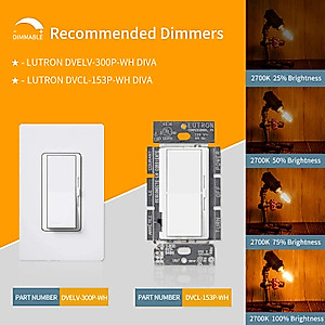 Adshen-US T14 / T45 LED Tubular Bulb 4W 2700K Warm White,E26 Dimmable Vintage Bulb,40W Equivalent 400 Lumens, Antique Edison Style LED Filament Light Bulbs,Pack of 6