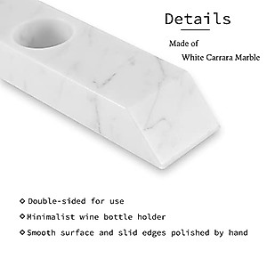 JIMEI Marble Bottle Wine Holder – Tabletop Wine Rack – Single Wine Holder Stand for Cabinet and Shelf Décor – Freestanding Wine Display & Storage Accessories for Home bar – Self-Balance