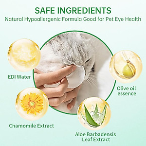 Eye Wipes for Cats & Dogs Universal Unscented Grooming Wipes for Eyes Gentle Tear Stain Remover Wipes for Discharge, Mucus Secretions and Crust Hypoallergenic Grooming Wipes for Pets Eyes 120 counts